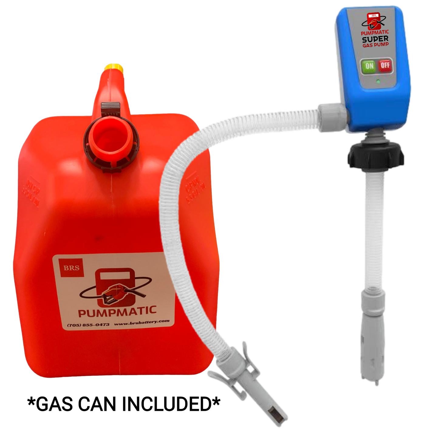 BRS Super Gas Pump + Jerry Can Kit - Transfer Gas, Diesel, Kerosene, e ...